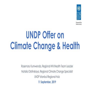 UNDP Offer on Climate Change & Health | PDF | Non-Profit Organizations ...