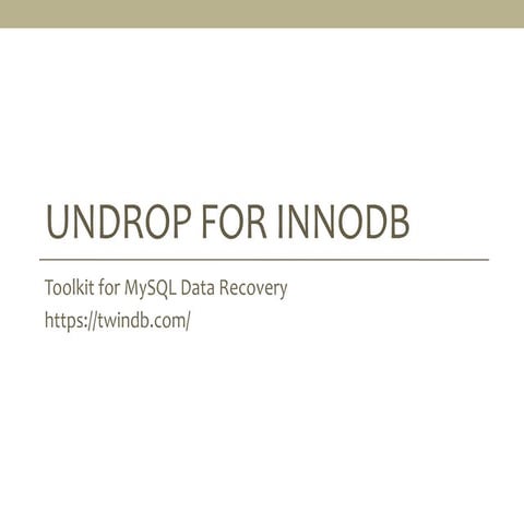 Undrop for InnoDB | PDF
