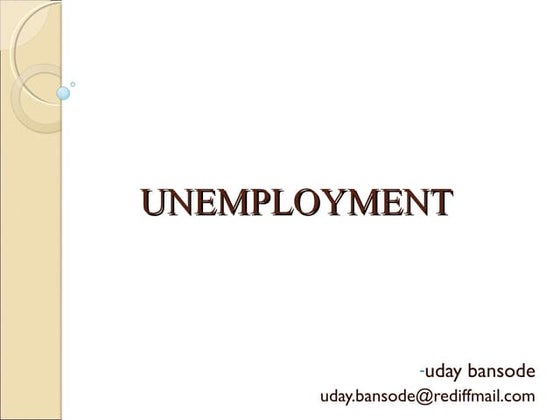 Ppt on unemployment | PPTX