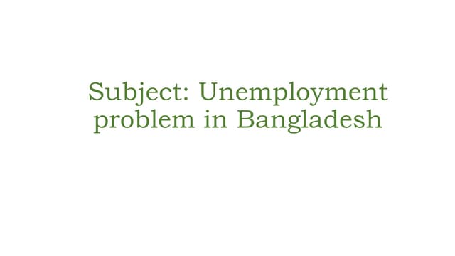 Unemployment problem | PPTX