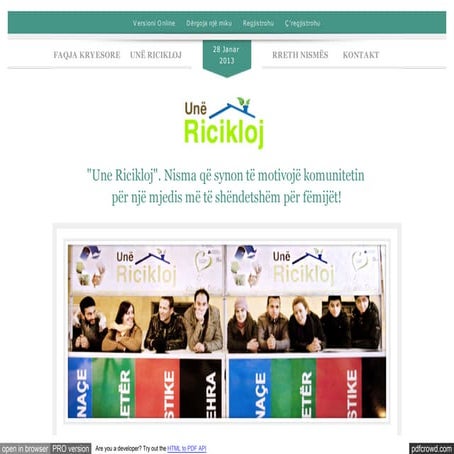 Une Ricikloj - Buletini Informativ Nr.1 | PDF