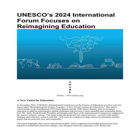 UNESCO's 2024 International Forum Focuses on Reimagining Education | PDF