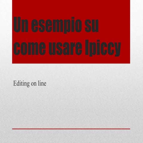 Un esempio su come usare ipiccy | PDF