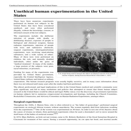 Unethical human experimentation in the United States - Wiki | PDF