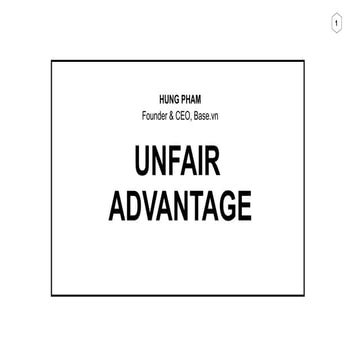 Startup Unfair Advantages | PPTX