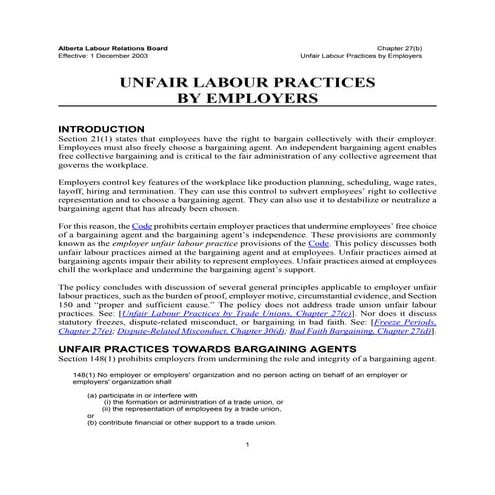Unfair labor practices by employees | PDF