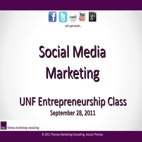 Social Media Marketing: UNF Entrepreneurship Class 9.28.11