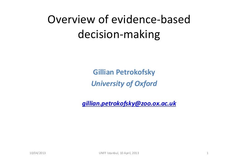 Evidence based decision making - holyJuli
