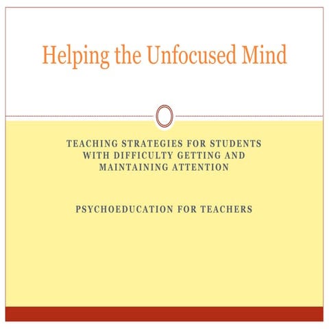 Helping the Unfocused Mind: Teaching Strategies for Students with ...