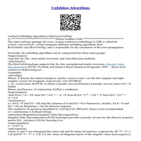 Unfolding Algorithms | PDF
