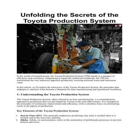 14 Principles of the Toyota Production System | Enterprise Wired | PDF
