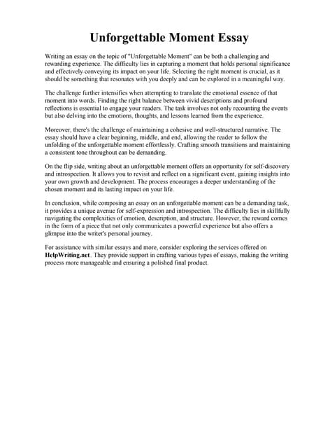 Descriptive Essay Examples About A Person | PDF