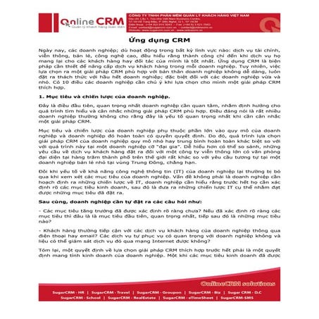 Ứng Dụng CRM | PDF