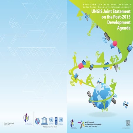 UNGIS Joint Statement on the Post-2015 Development Agenda | PPT