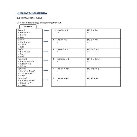 Ungkapan algebra | DOCX