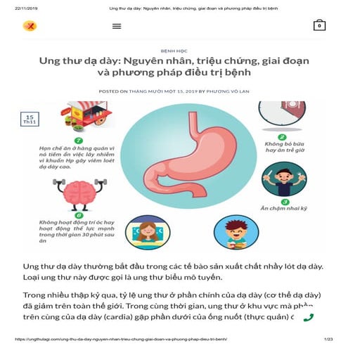 Ung thu da day nguyen nhan dau hieu trieu chung phuong phap dieu tri hieu qua nhat | PDF