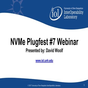 UNH-IOL NVMe Plugfest Webinar | PPT