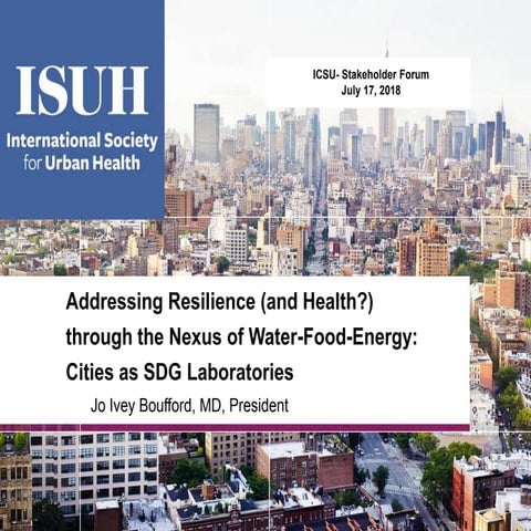 Addressing Resilience (and Health?) through the Nexus of Water-Food ...