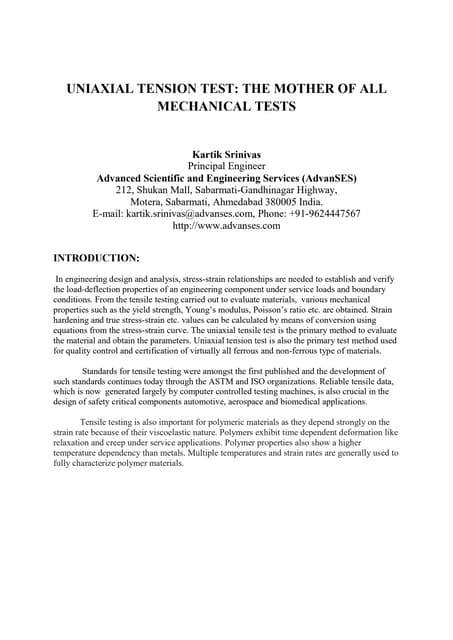 Lab report engineering materials lab - tensile test | DOCX | Physics ...