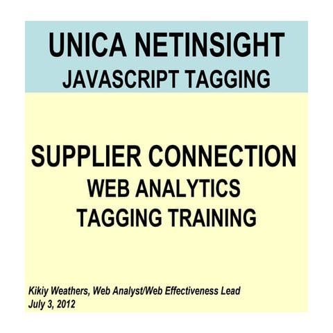 Unica Netinsight Custom Tagging Ppt
