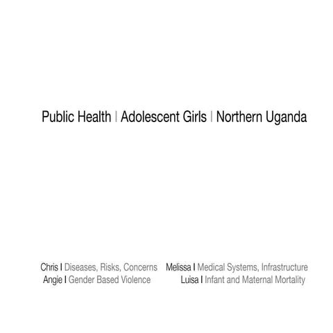 Unicef Public Health Overview: Northern Uganda | KEY | Infectious ...