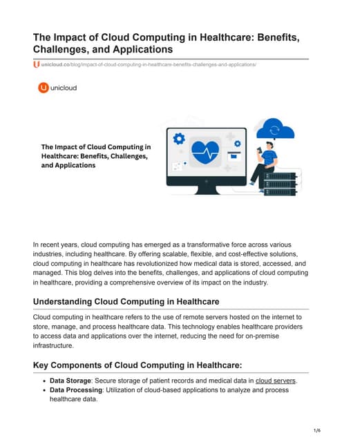 Cloud computing and healthcare services | PPT