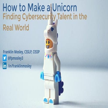 How to Make a Unicorn: Finding Cybersecurity Talent in the Real World ...