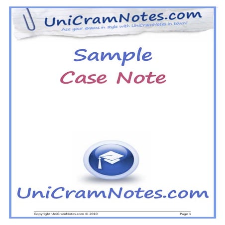 Uni cramnotes.com law case note sample | PDF | Law