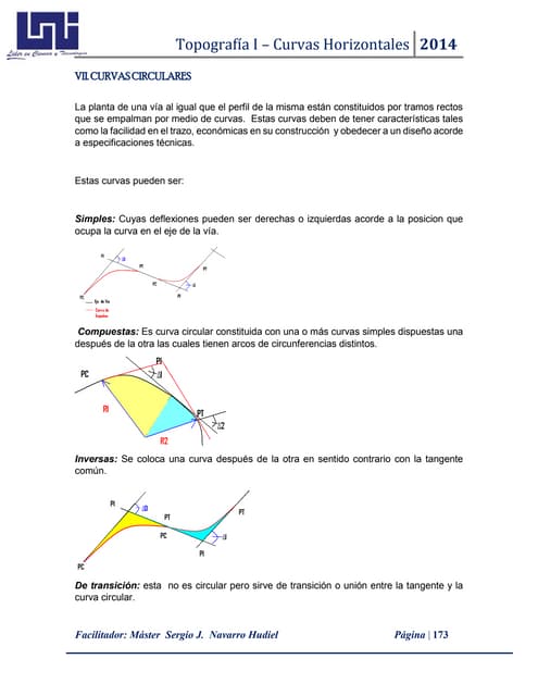 Elementos de la curva circulares simples para una via | PDF