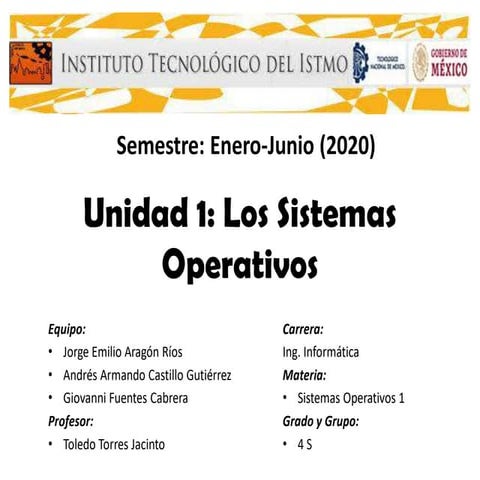 Sistemas Operativos, su importancia y objetivos. | DOCX