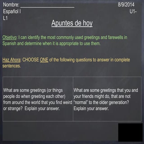 Unidad 1-Lección 1 | PPT