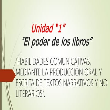 Unidad 1 el poder de los libros | PPTX