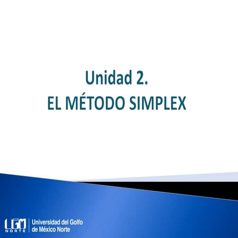 Unidad 2. El método simplex | PPTX