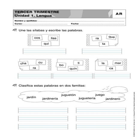 Unidad 2 español grado segundo | PDF