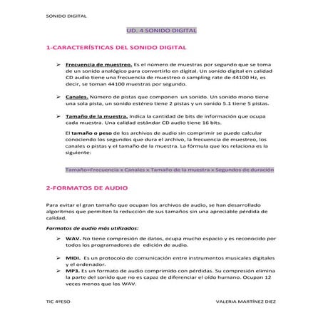 Unidad 4 sonido digital (pdf) | PDF | Digital Audio | Computer Software and Applications