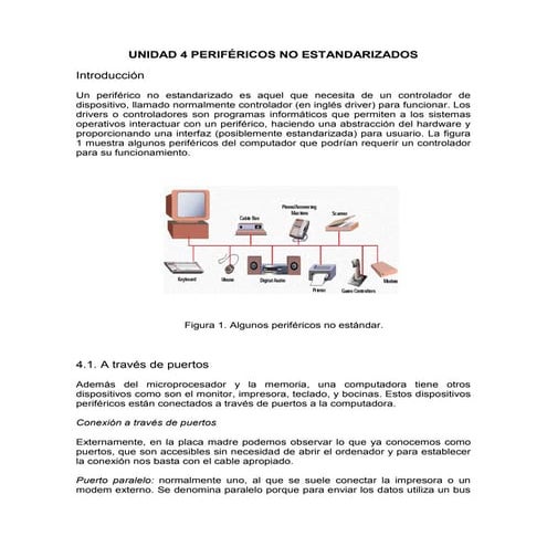 Unidad 4 periféricos no estandarizados | DOCX | Computer Peripherals | Computing