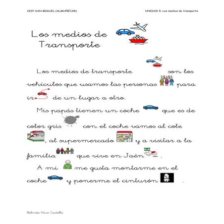 Unidad 5 los medios de transporte | PDF
