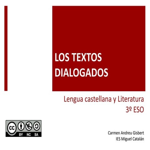 Unidad 7. los textos dialogados | PPTX