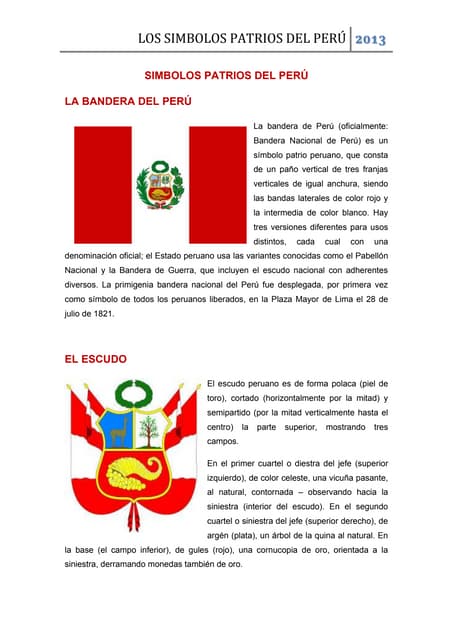 Simbolos patrios del perú | PDF