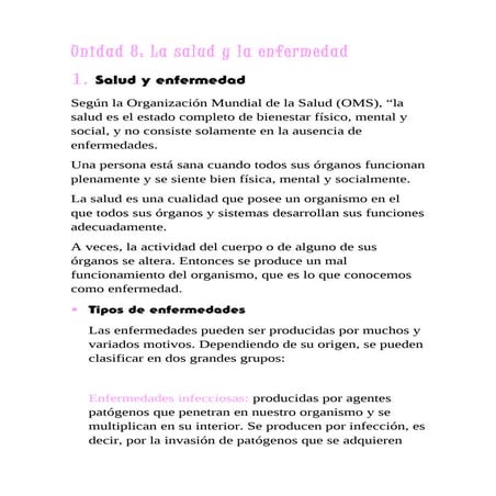 Tema 1: La salud humana | PPT