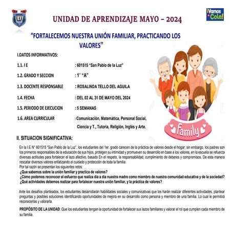 UNIDAD DE APRENDIZAJE DE PRIMER GRADO DEL MES DE MAYO PARA TRABAJAR CON ...