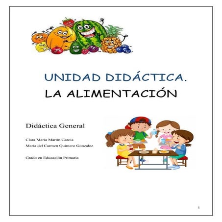 Unidad didactica alimentos | PDF
