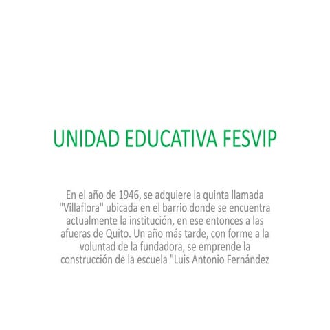 Unidad educativa fesvip | PPTX