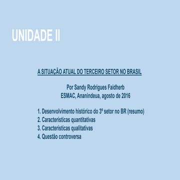 Unidade ii terceiro setor | PPTX | Non-Profit Organizations | Industries