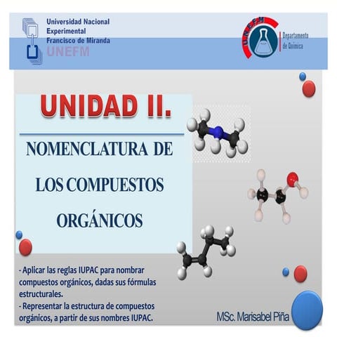 Unidad II. Nomenclatura de compuestos orgánicos (n. IUPAC) | PDF