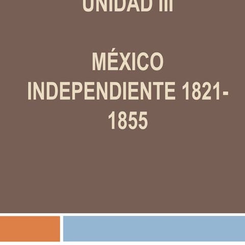 Unidad III "Mexico Independiente 1821- 1855" | PPTX