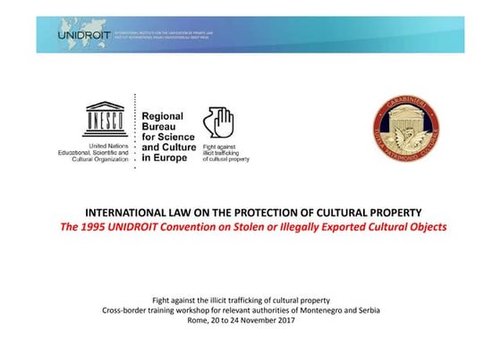 Return and Restitution of Cultural property. International Cooperation ...