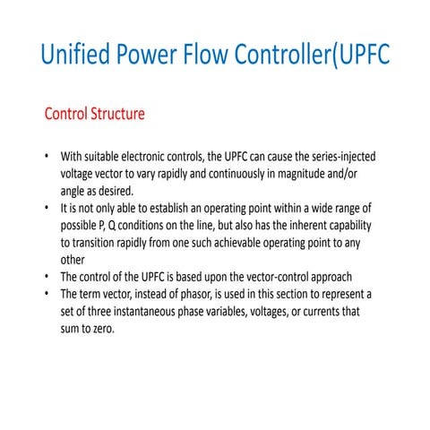 Unified Power Flow Controller(upfc) 2 | PPTX