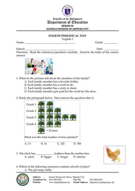 Diagnostic Assessment Tool In English Grade 3 Pdf