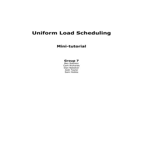 Uniform Load Scheduling | PDF